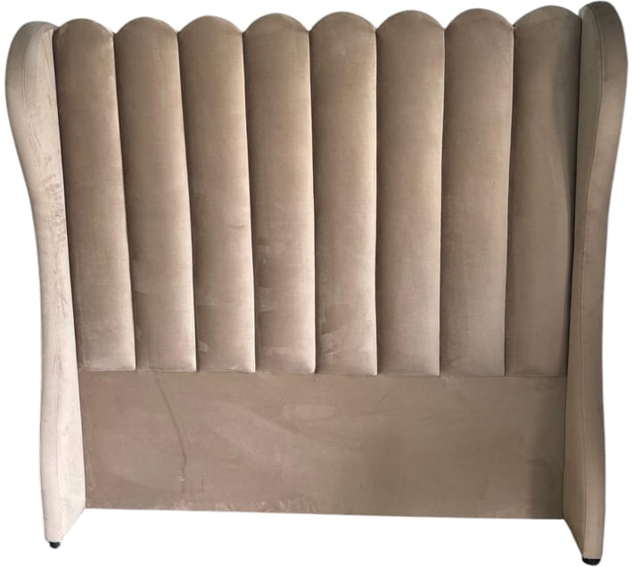 I&S Curved King Size Headboard Velvet material Bed Frame (Furniture ...