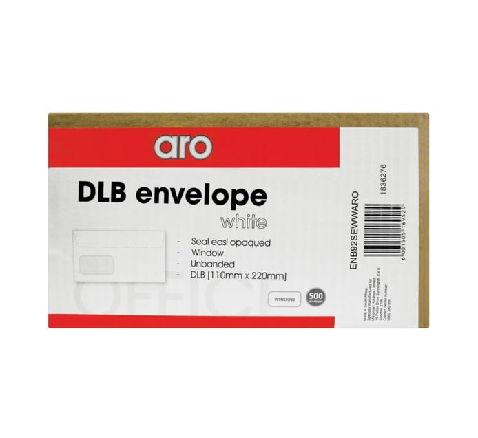 Buy Aro Dl Banker Seal Easi Envelopes Window 500-pack in Bulk | Makro ...
