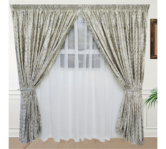 Matoc Designs 218 cm (7 ft) Blends Room Darkening Curtain (Geometric ...