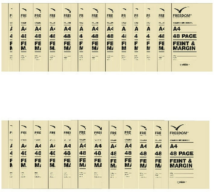 Buy Freedom 48 Pages College Books A4 Notebook Feint and Margin (Beige ...