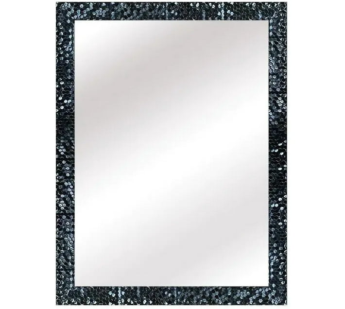 WOODLY Mirror, Black, Textured, 600mm x 400mm Bathroom Mirror (Square ...