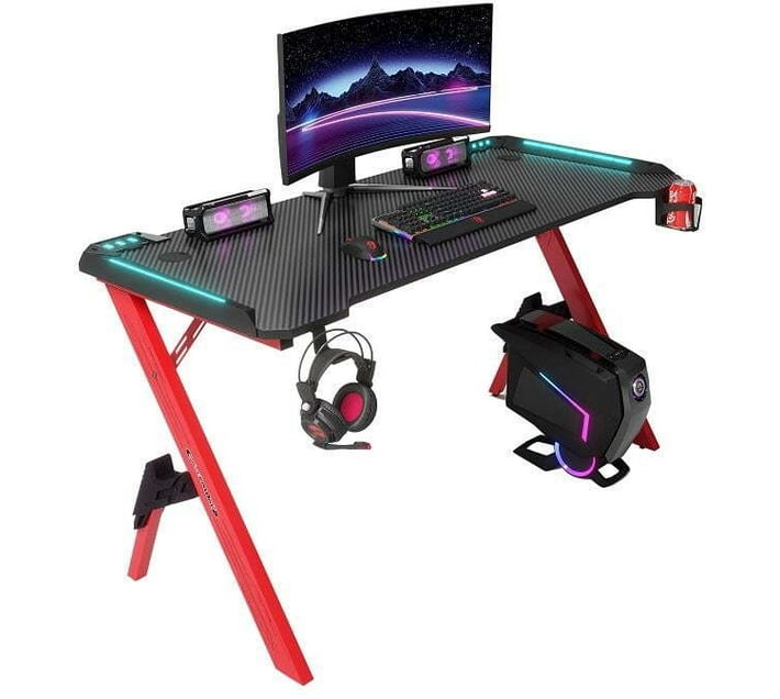 Steel Furniture Warehouse RGB & LED Gaming Desk Engineered Wood ...