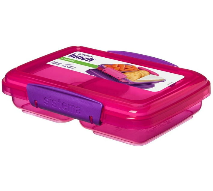 Sistema 350ml Coloured Split Lunch Box - Pink/Purple 2 Containers Lunch ...