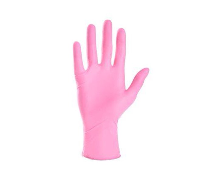 Premium Pure Nitrile Finger Textured Powder Free Gloves - Pink - S | Makro