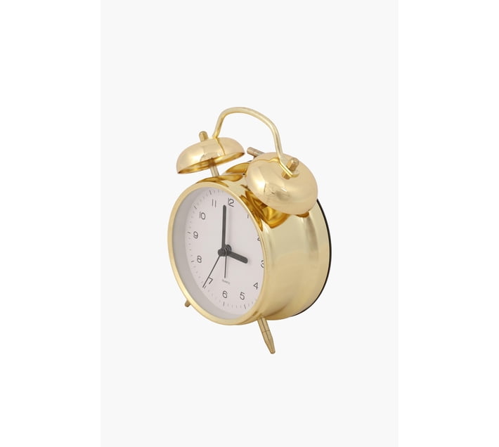 twin bell clock Metal Digital Table Clock (Gold) | Makro