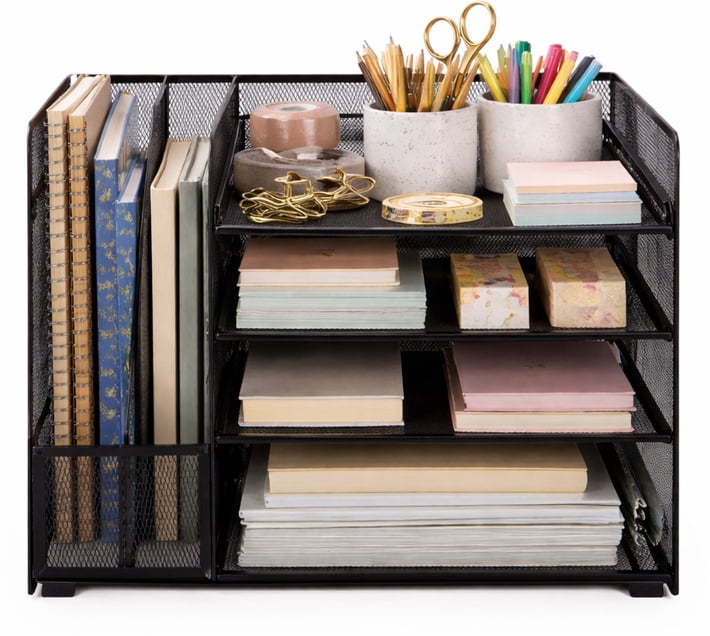 Buy Sub Urban Decor 7 Compartments Carbon Steel Tiered Desk Organizer ...