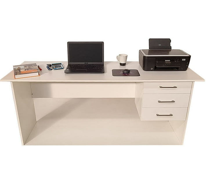 Flatpack DIY FPOFDELO3D180WHT Engineered Wood Study Table | Makro