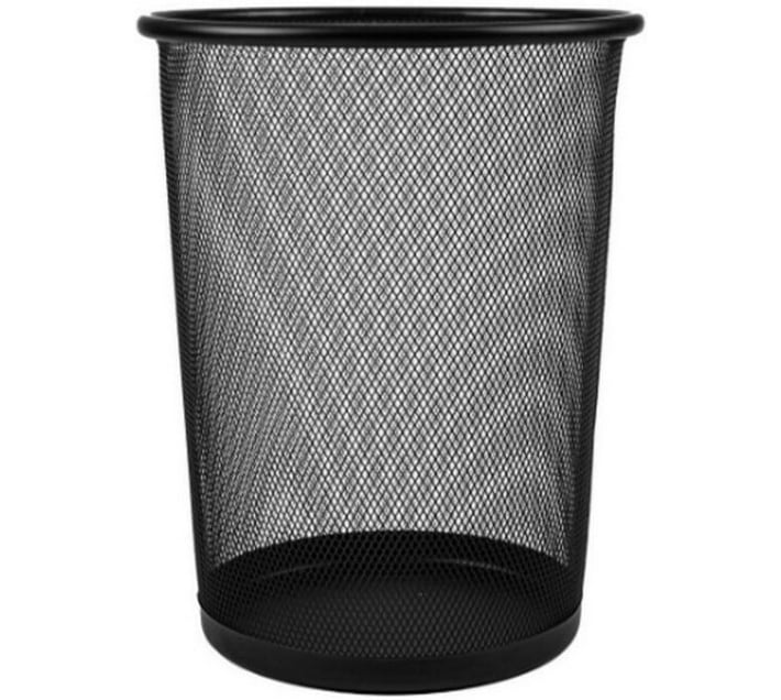 Buy Indoor Bin Round Mesh Metal Waste Black Bin Steel Dustbin Stainless ...