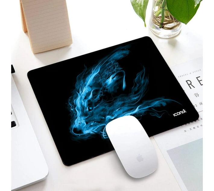 Someone’s in a Makro Rectangle Spiritual Wolf Mouse Pad Mood