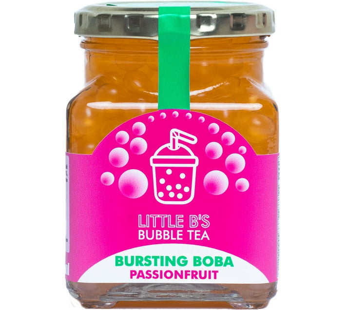 Little Bs Bubble Tea Bursting Boba Passionfruit Infusion Tea Glass ...