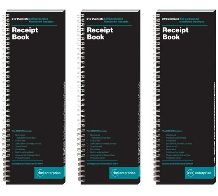 RBE F-02013 Receipt Duplicate Book 240 Numbered Receipts 3's (1 Sets ...