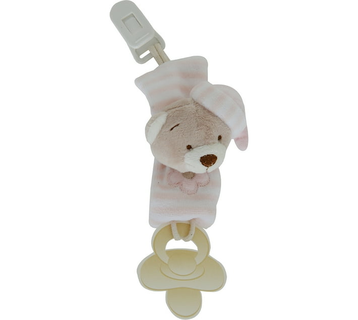 Snuggletime Classical Plush Bear Pacifier Clip - Pink Soother ...