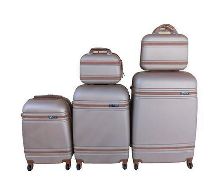 Someone’s in a Makro Smte-5 Suitcases Travel Trolley Luggage Set - Gold ...
