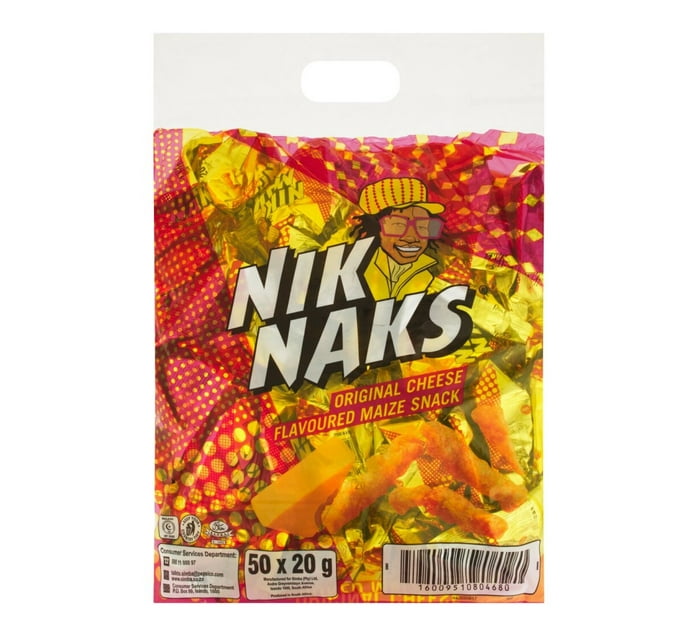 Buy Simba Niknaks Original Cheese Flavoured Maize Snack 50 x 20g in ...