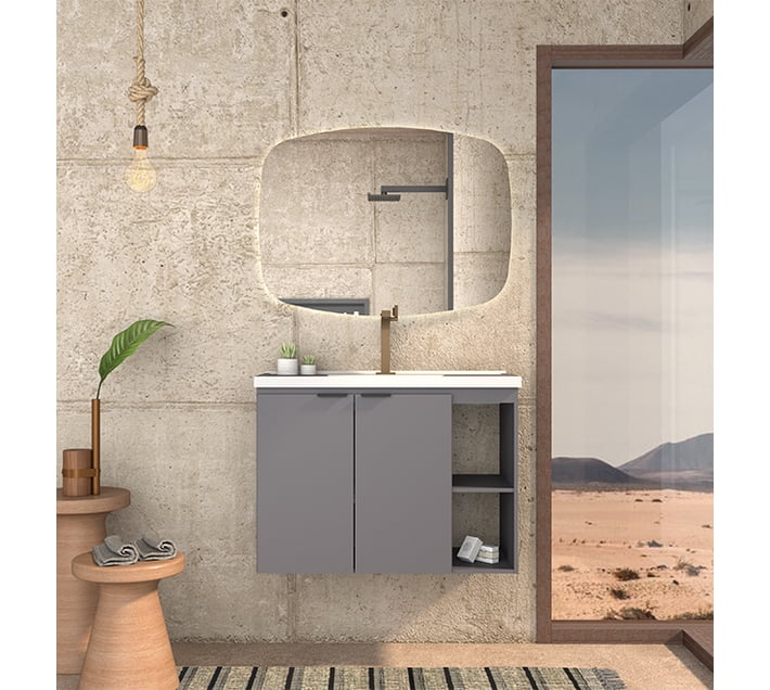 Designer Concepts Aster Wooden Bathroom Vanity-Grey Engineered Wood ...