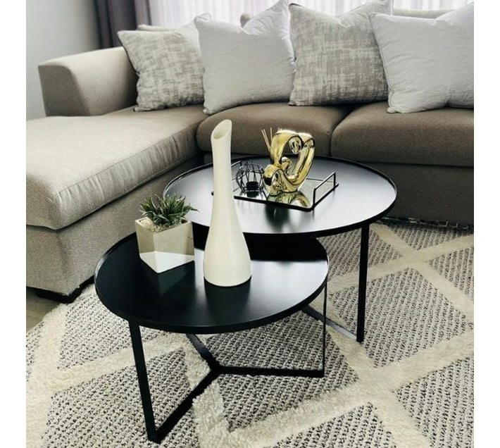Moss Furnishings Koki Round Metal Coffee Table (Finish Colour - Matt ...