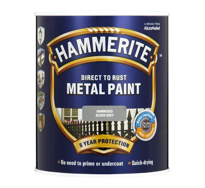 Hammerite 500 ml Metal Paint Hammered Finish Grey | Makro