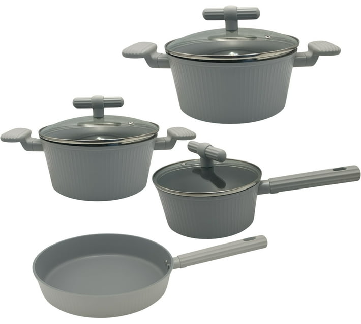 Crockery Centre AD26116 Non-Stick Coated Aluminium Cookware Set (7 ...