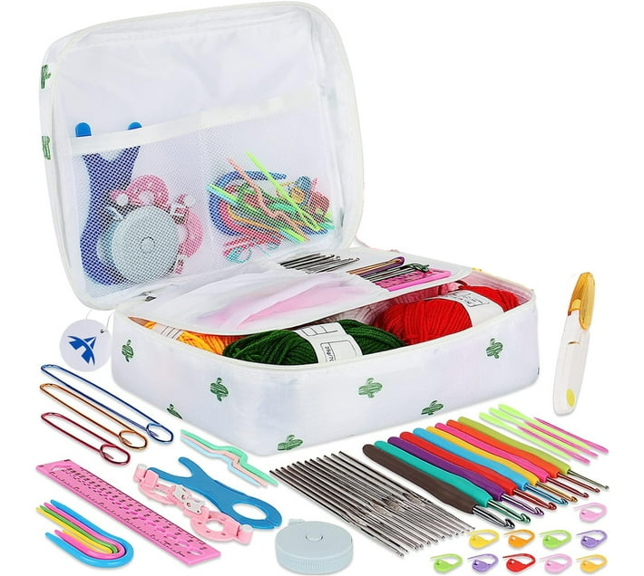 Buy ALANES Crochet Hooks Kit with Yarn and Knitting Accessories Set ...