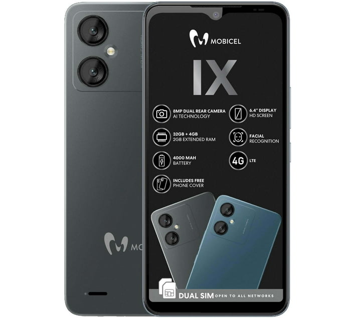 MOBICEL IX 32GB Dual Sim (Black, 32 GB) (4 GB RAM) | Makro