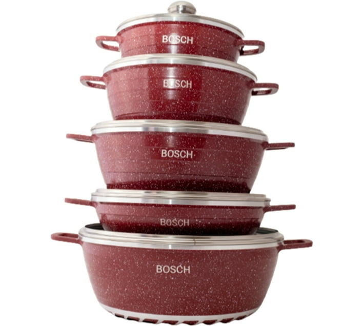 Boch 611119117201 Non-Stick Coated Stainless Steel Cookware Set (10 ...