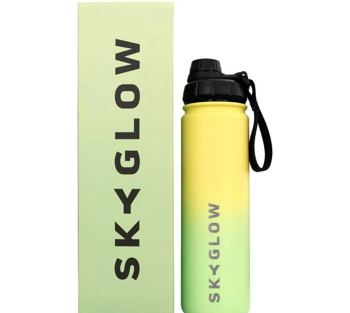 SkyGlow Skyglow water bottle 650 ml Water Bottle (Set of 1, Light Green, Yellow) | Makro