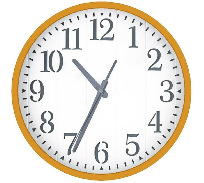 Generic Analog-Digital 15 cm X 30 cm Wall Clock (Gold, With Glass ...