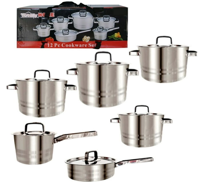 Totally Home TH-64 Non-Stick Coated Steel Cookware Set (12 - Piece) | Makro