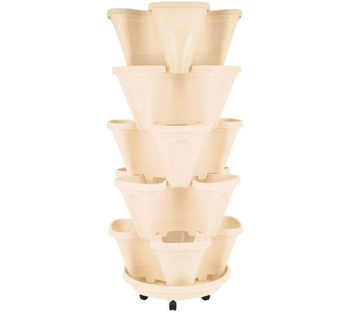 The Good Sport Garden Flower Pot Plastic Stackable Vertical Set on ...