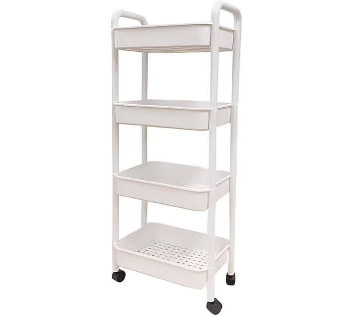 lilhe 4-Layers Multi-Functional Storage Trolley Organiser Steel Kitchen ...