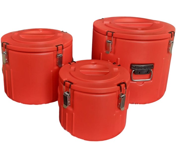 Generic Stainless Steel Utility Container - 2 l (Pack of 3, Red) | Makro