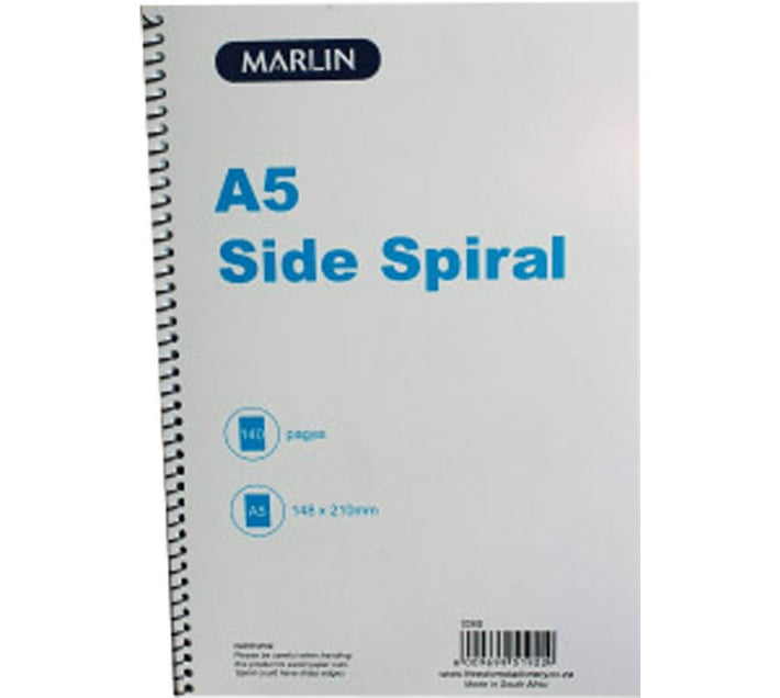 Buy Marlin Side Spiral Short Hand Pad 140 Pages A5 Note Book Feint and ...