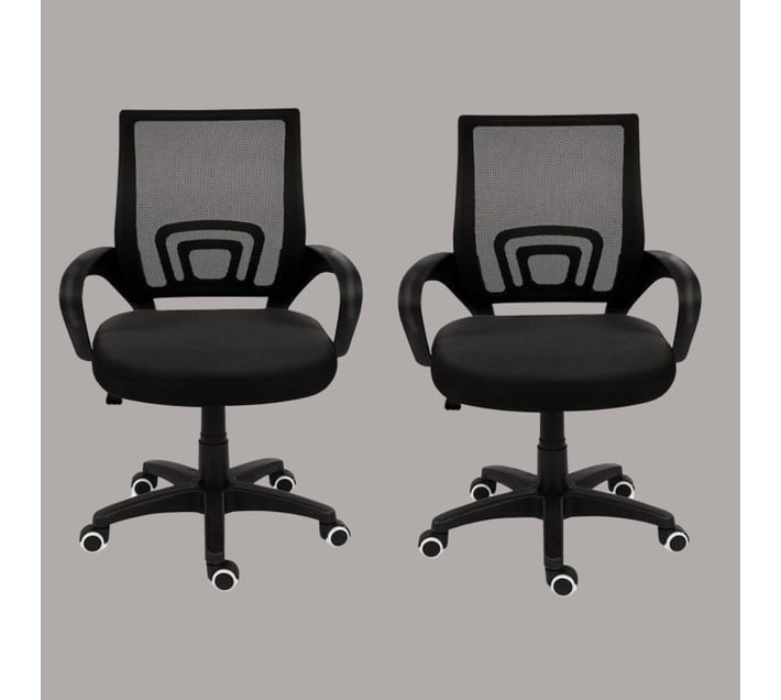 Buy SMTE Set of 2 Ergonomic Mid-Back Mesh Office Chairs Office ...