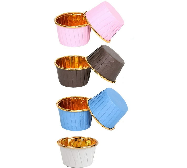 Buy Maruti Groups Mix Color Cupcake Cups – Blue, Pink, White, Black ...