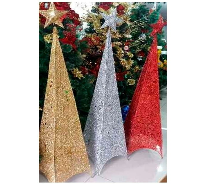 LED Christmas tree iron Spruce 120 cm Artificial Christmas Tree (Gold ...