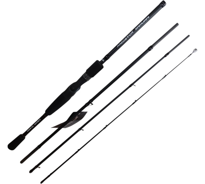 Buy Predator Samurai 7" 4 Pcs Spinning Rod Black Fishing Rod (7 inch, 1 ...