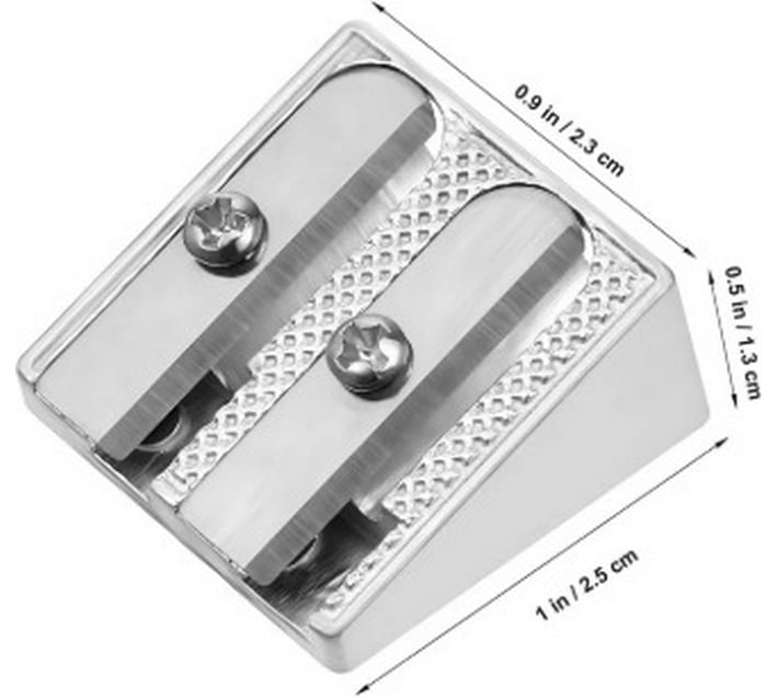 3Clicks Heavy Duty 2 hole Metallic Sharpener (Pack of 1, Silver) | Makro