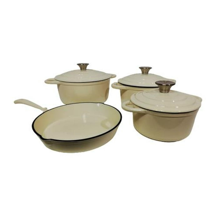 Someone’s in a Makro Smte-7 Piece Cream Authentic Cast Iron Cookware ...