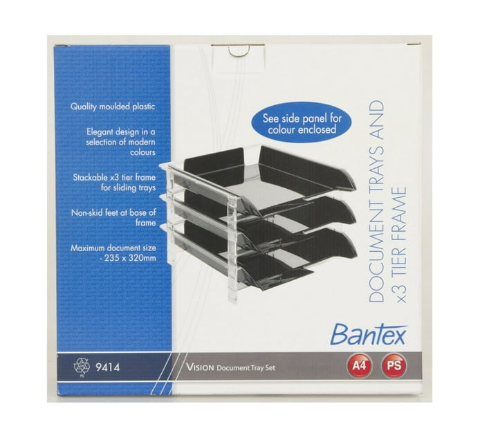 Buy Bantex Vision 3-tier Letter Tray Black in Bulk | Makro Business
