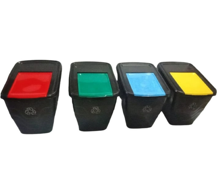 Buy Otima 40L 4 pcs Bins Plastic Dustbin (Black, Pack of 4) in Bulk ...