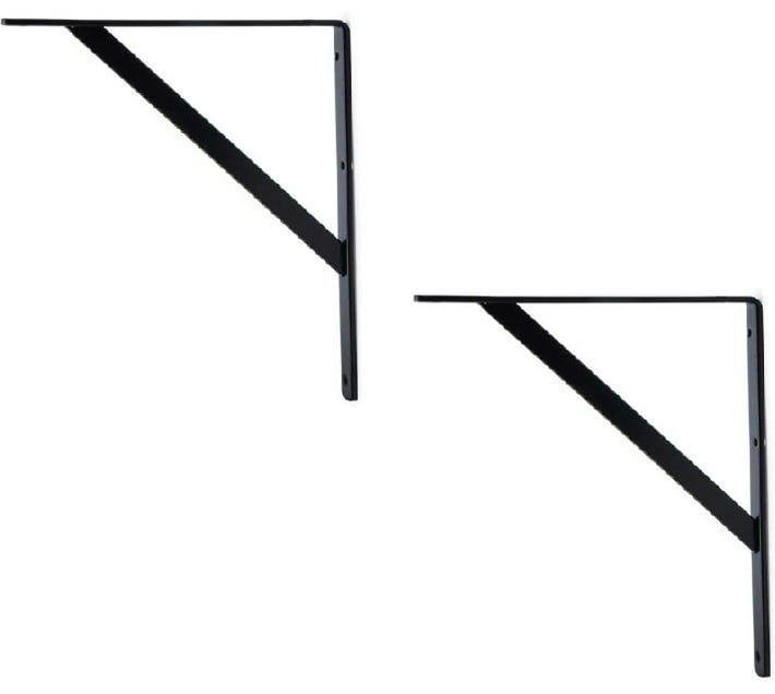 Buy WOODLY Shelf Bracket, Heavy Duty, Black, 450mm x 400mm set of 2 ...