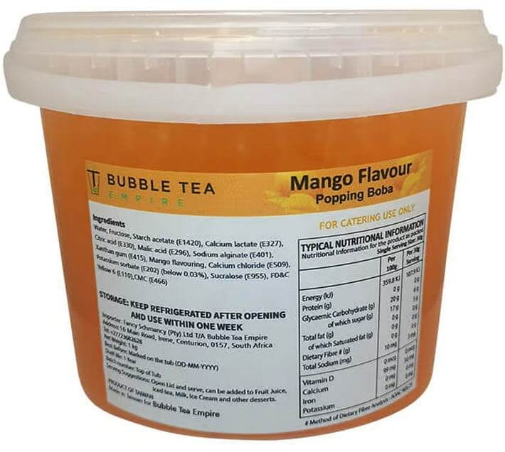 Bubble Tea Empire Mango Popping Boba Infusion Tea Drum 1 Kg Makro