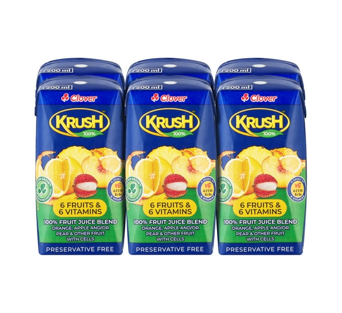 Clover 6 x 200ml Krush Uht Juice | Makro