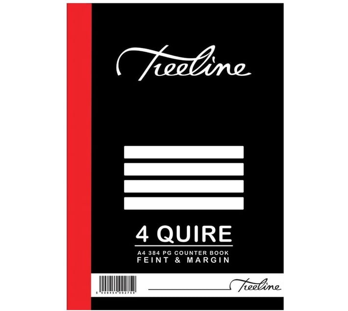 Buy Treeline A4 4 Quire 384-Page Counter Book A4 Notebook Feint ruled ...