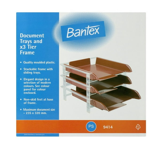 Bantex 3-Tier Letter Tray Dark Blue | Makro