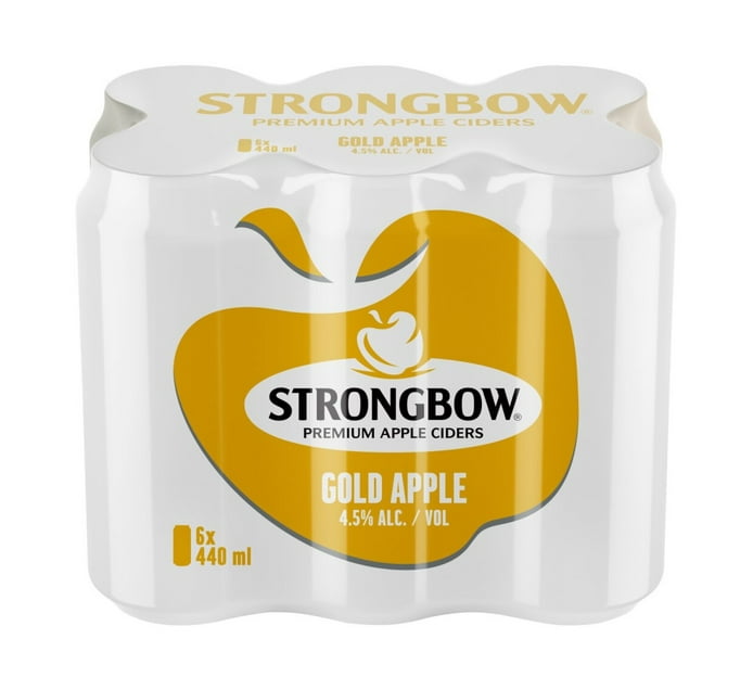 Buy Strongbow Gold Apple Premium Cider Can 6 x 440ml in Bulk | Makro ...