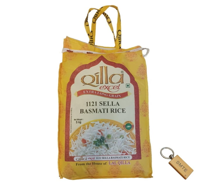 Qilla Excel White Sella Basmati Rice - Premium 5kg Pack+Smte Keyring ...