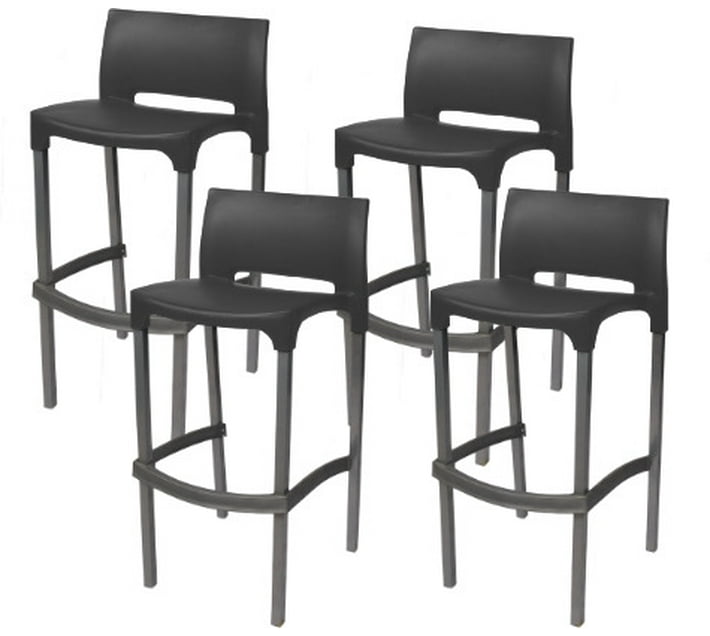 North20 Plastic Bar Chair (Finish Colour - Grey, Pre-assembled) | Makro