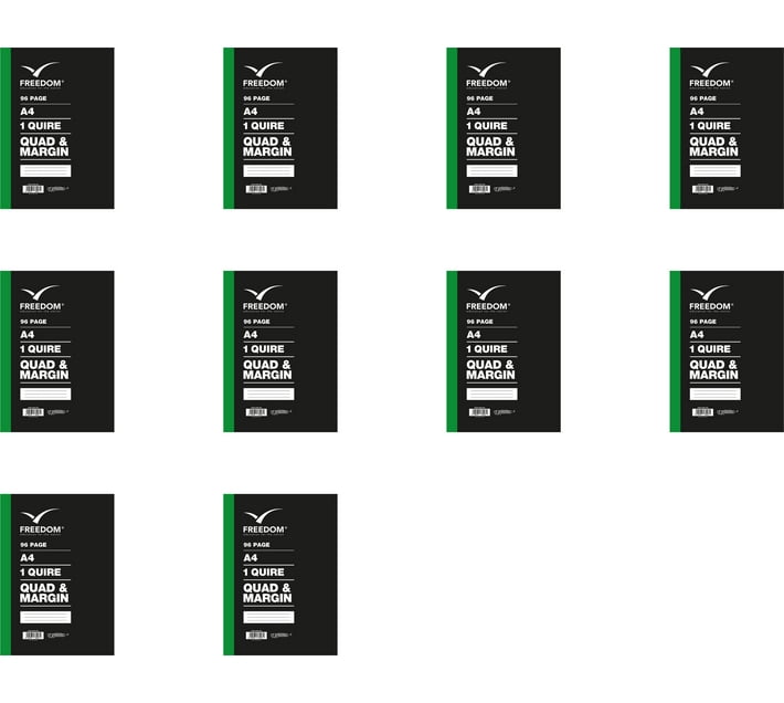 Freedom 1 Quire / 96 Pages Counter Books A4 Notebook Quad and Margin ...