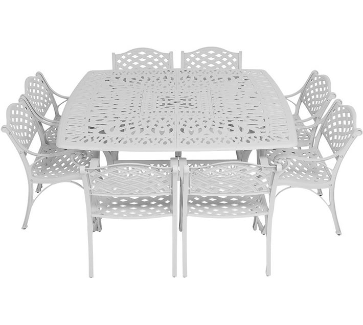 Anray Metal Table & Chair Set (Finish Colour - White, Knock Down) | Makro